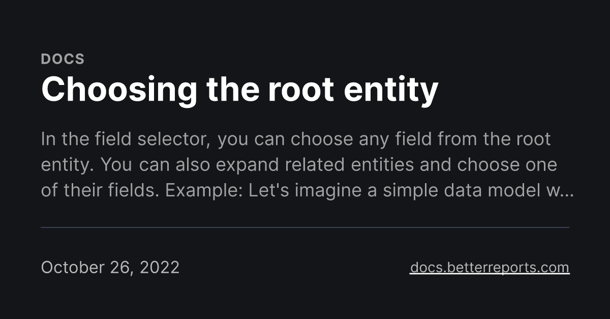 Choosing the root entity