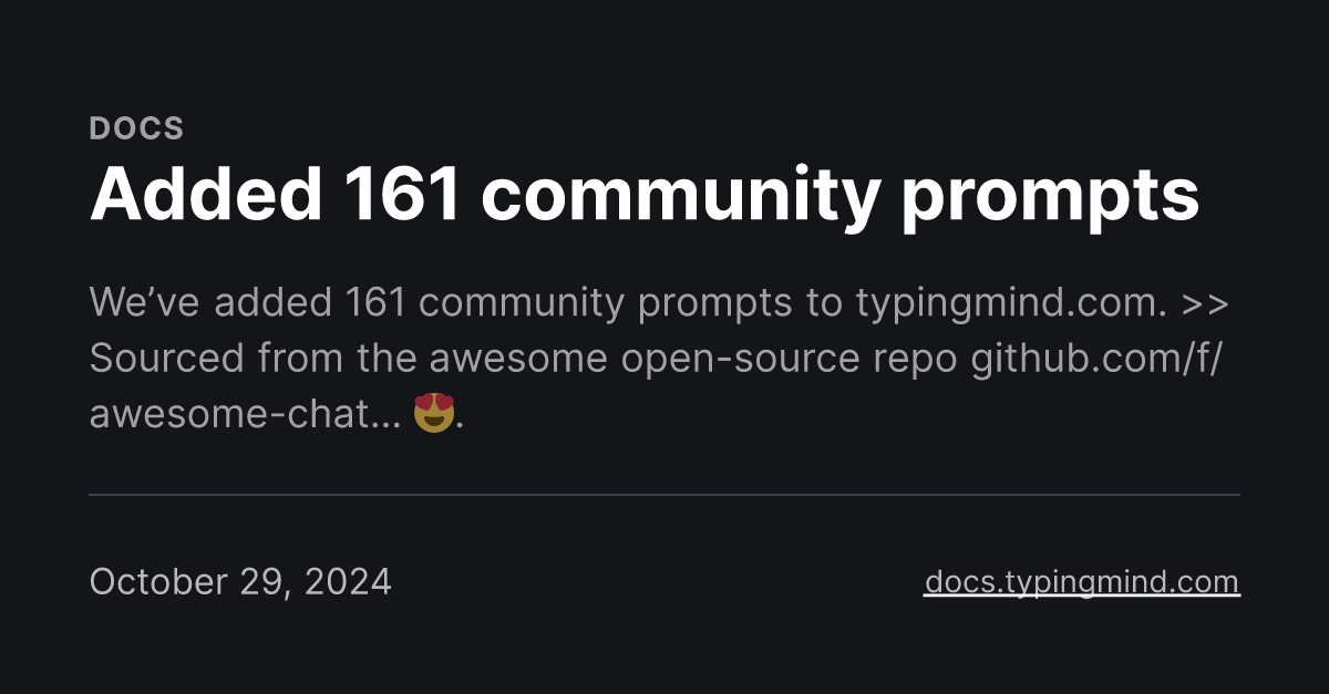 Added 161 community prompts