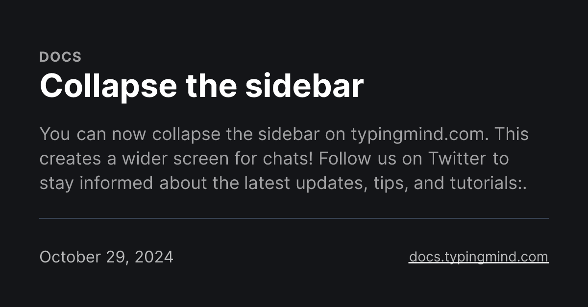Collapse the sidebar