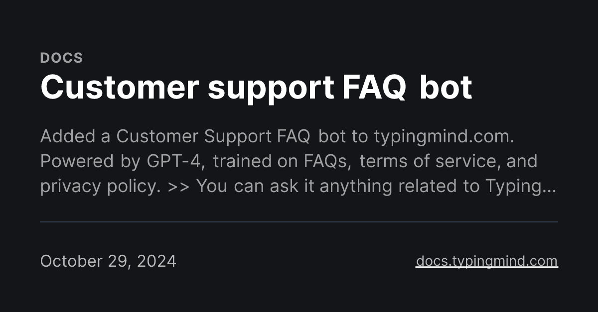 Customer support FAQ bot