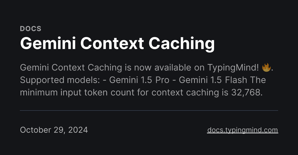 Gemini Context Caching