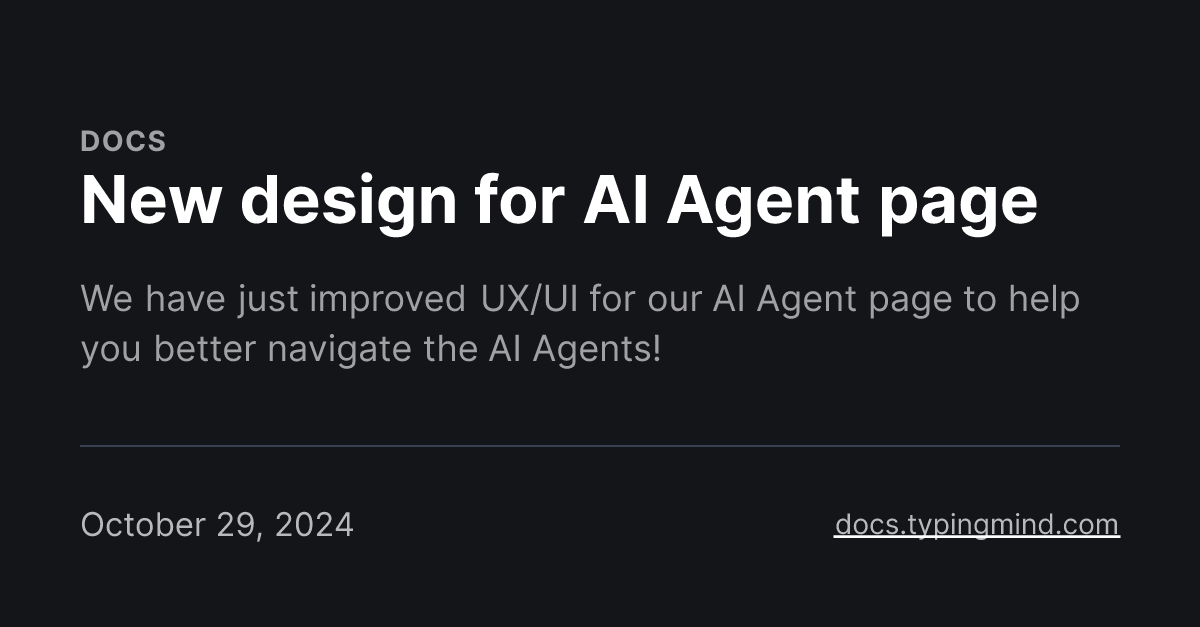 New design for AI Agent page