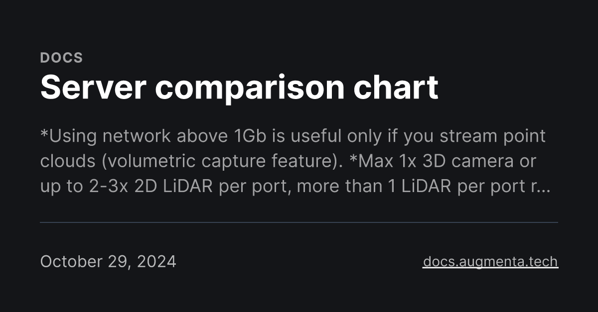 Server comparison chart