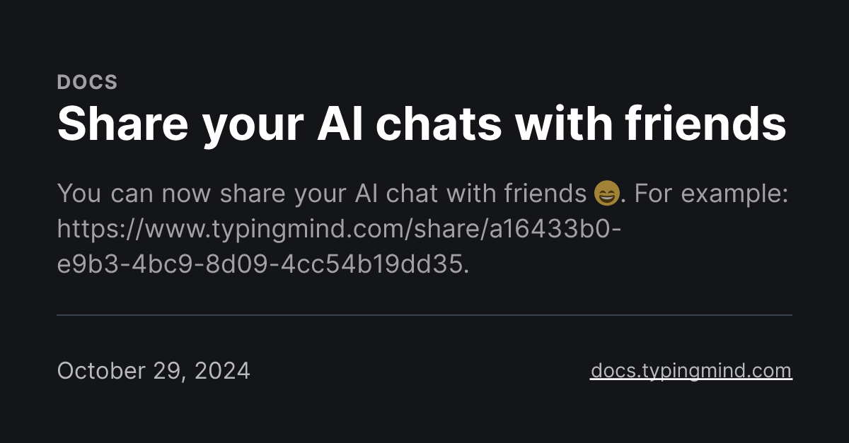 Share your AI chats with friends