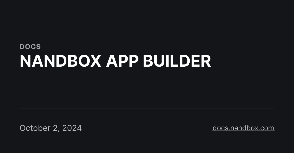 NANDBOX APP BUILDER