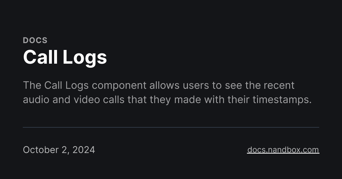 Call Logs