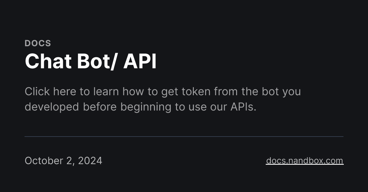 Chat Bot/ API