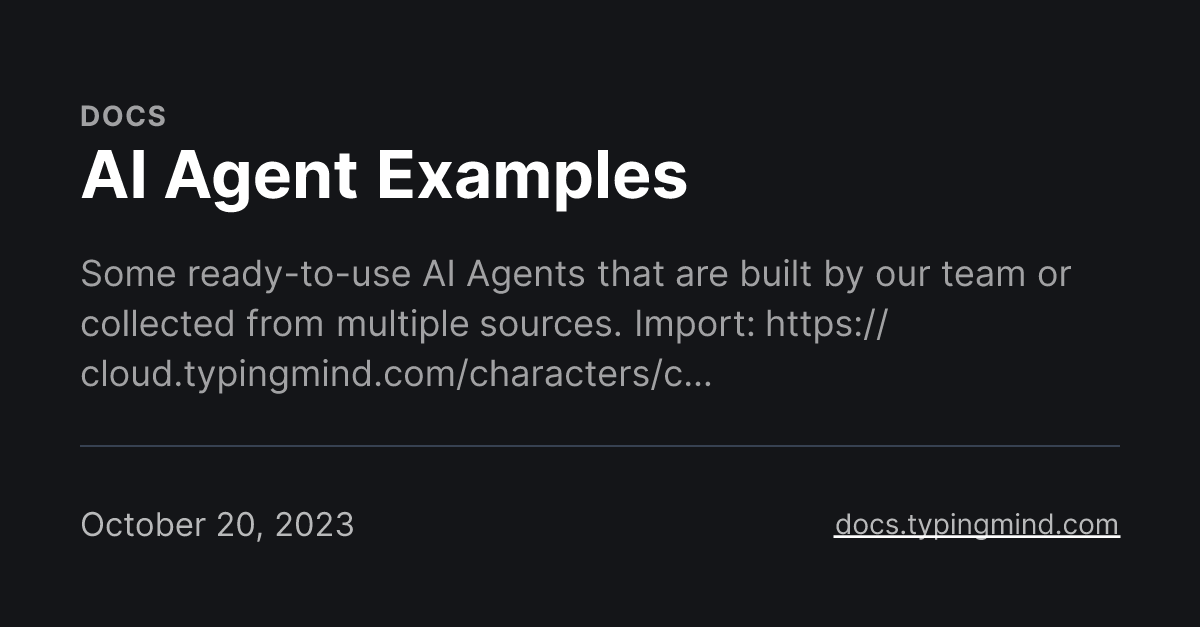 AI Agent Examples