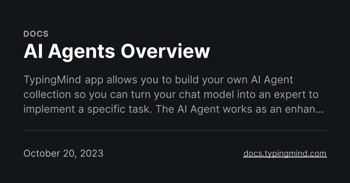 AI Agents Overview