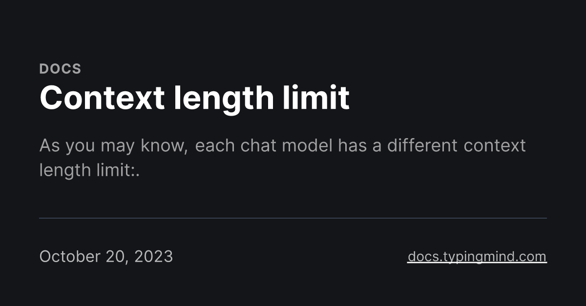 Context length limit