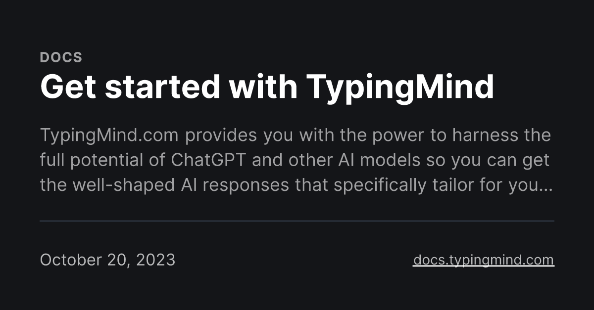 Get started with TypingMind