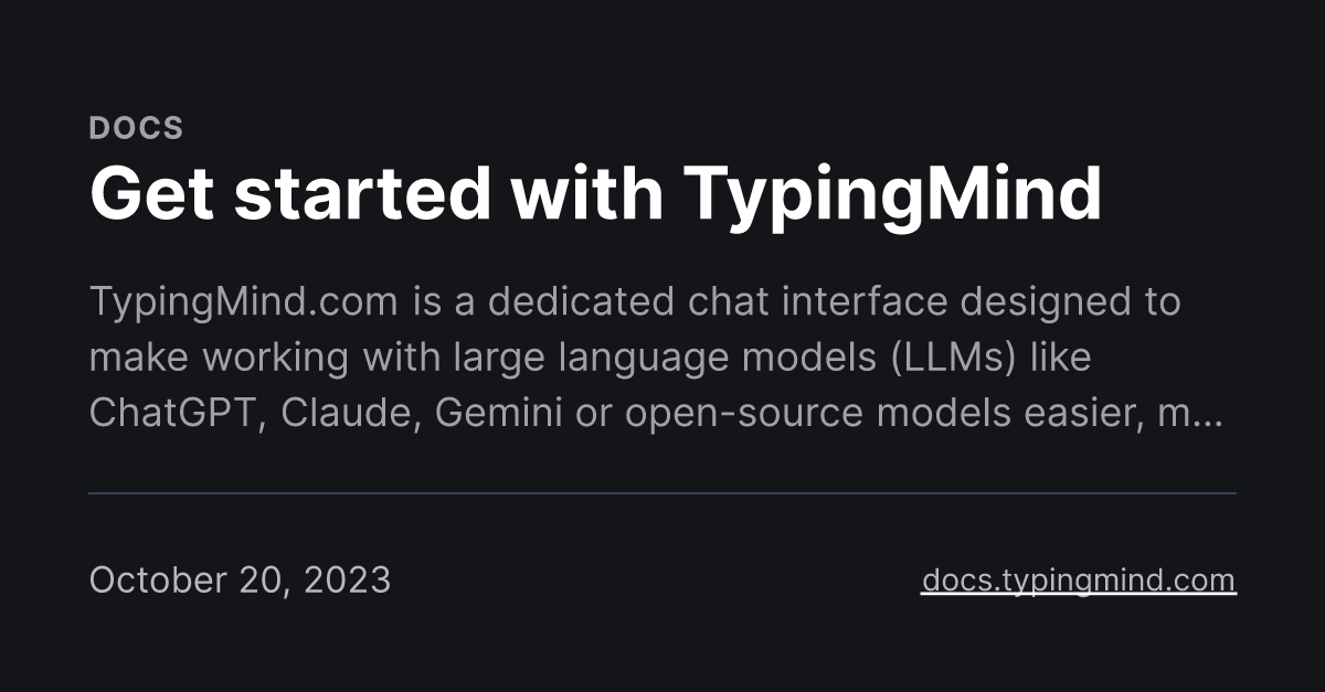 Get started with TypingMind