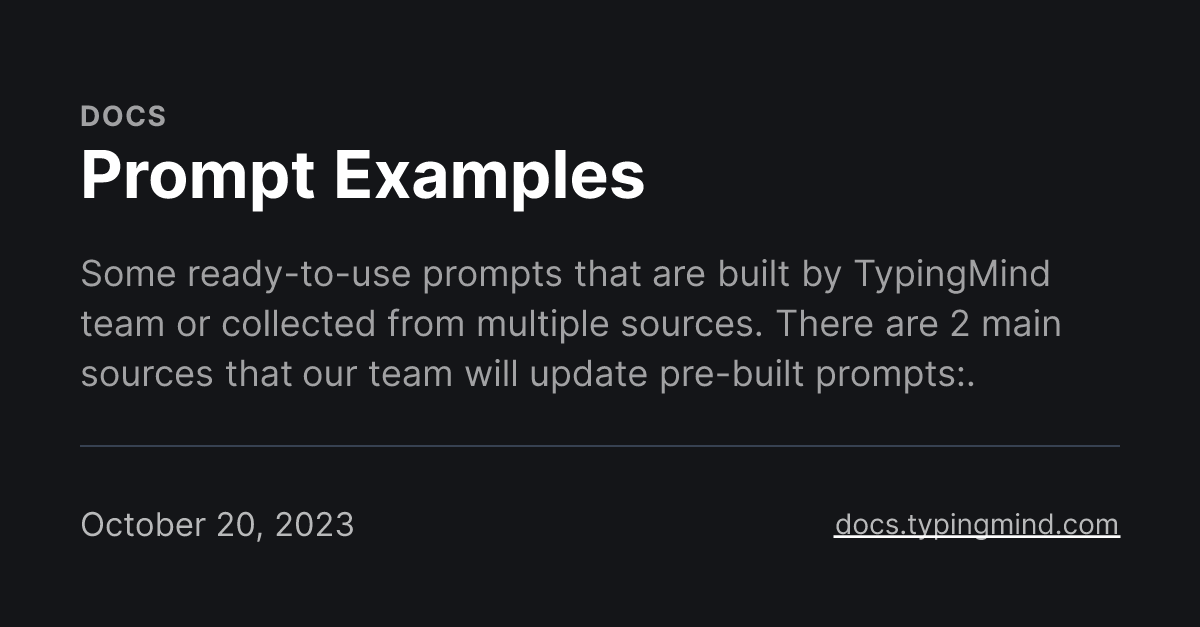 Prompt Examples
