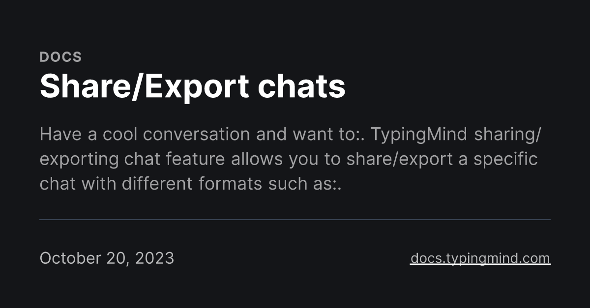 Share/Export chats