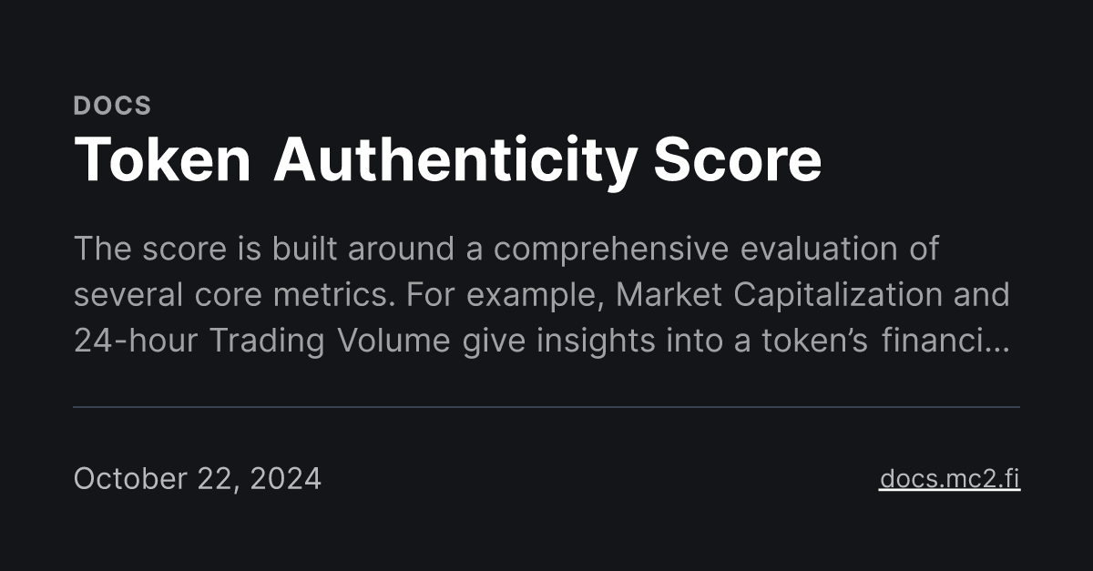 Token Authenticity Score
