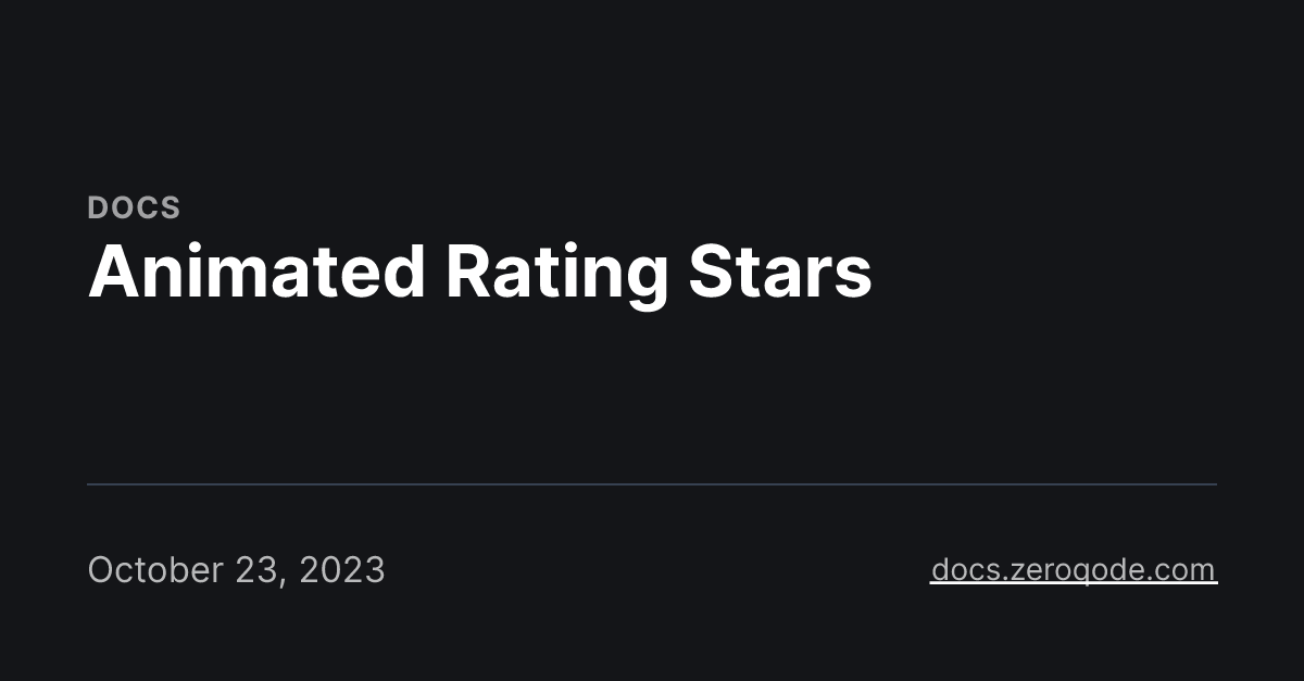 Animated Rating Stars