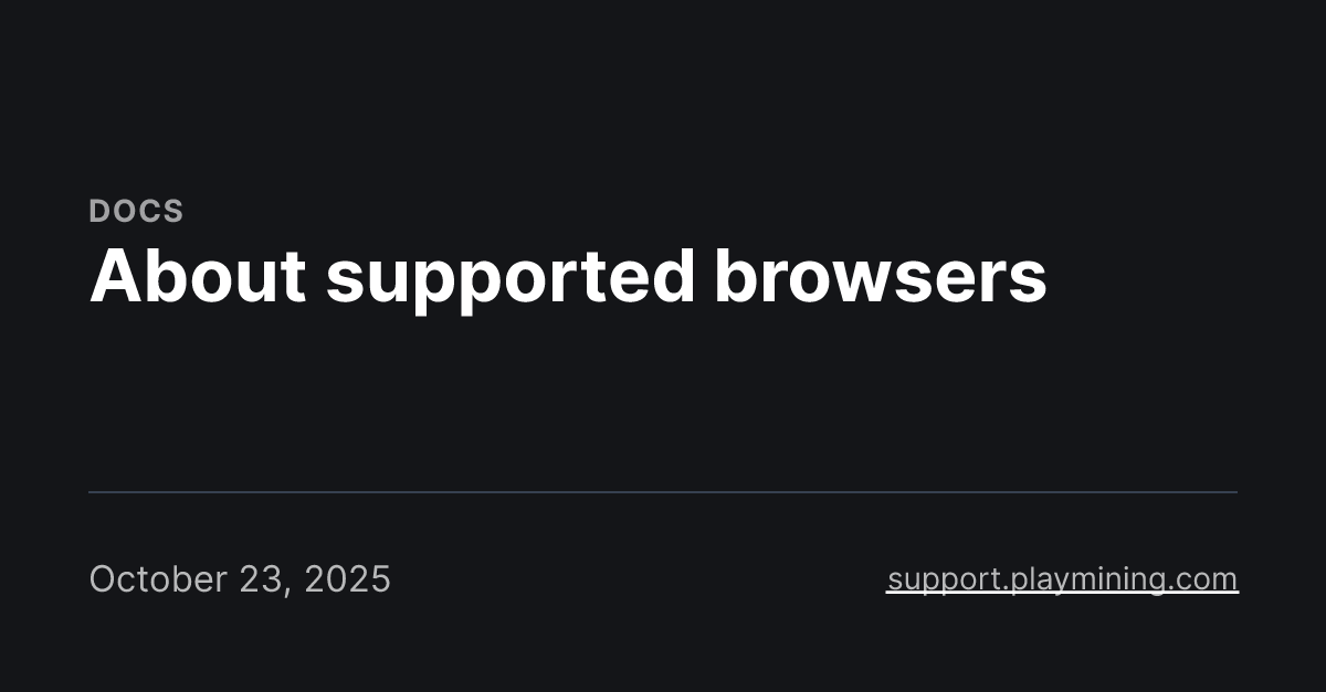 About supported browsers