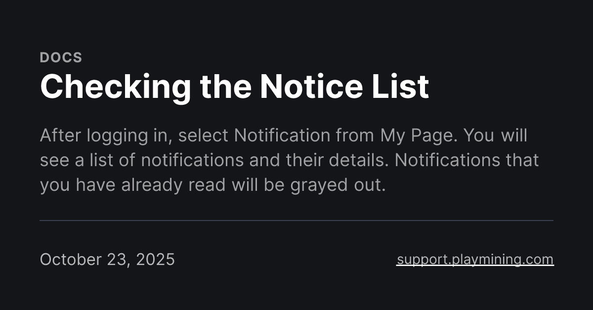 Checking the Notice List