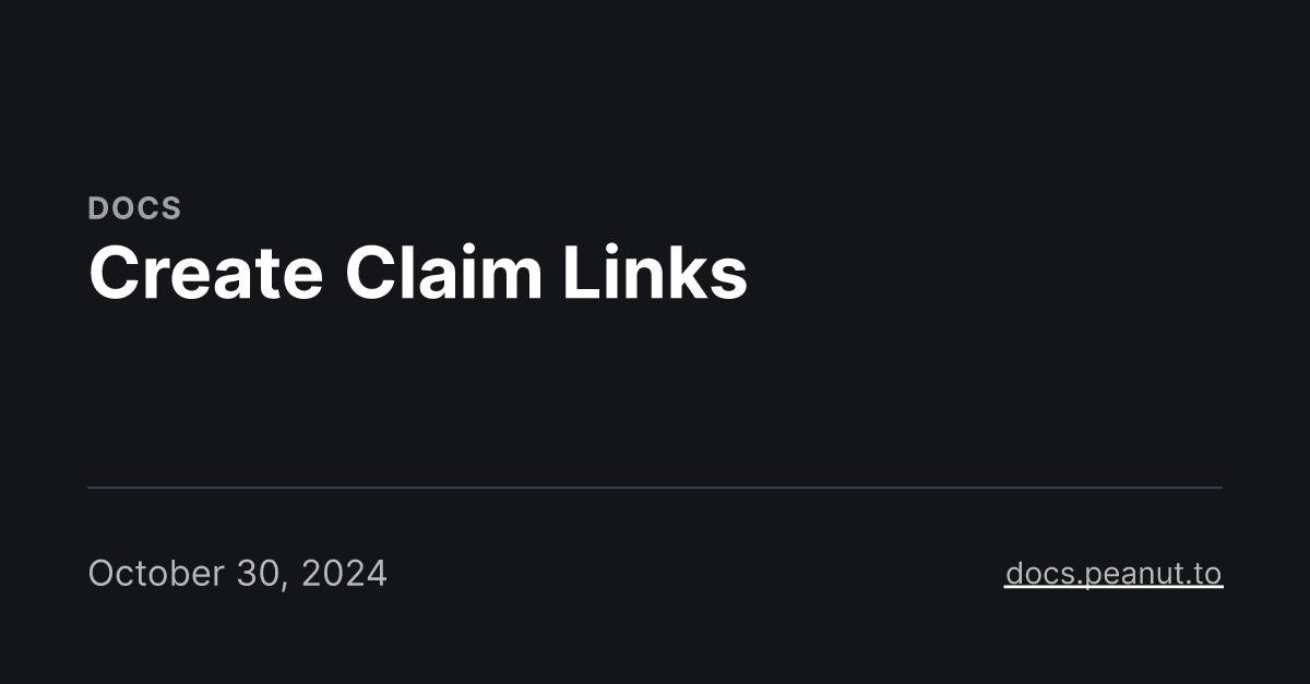 Create Claim Links
