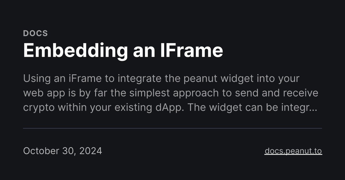 Embedding an IFrame