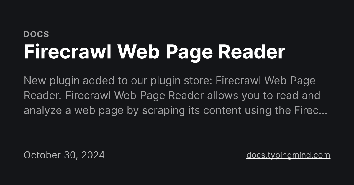 Firecrawl Web Page Reader