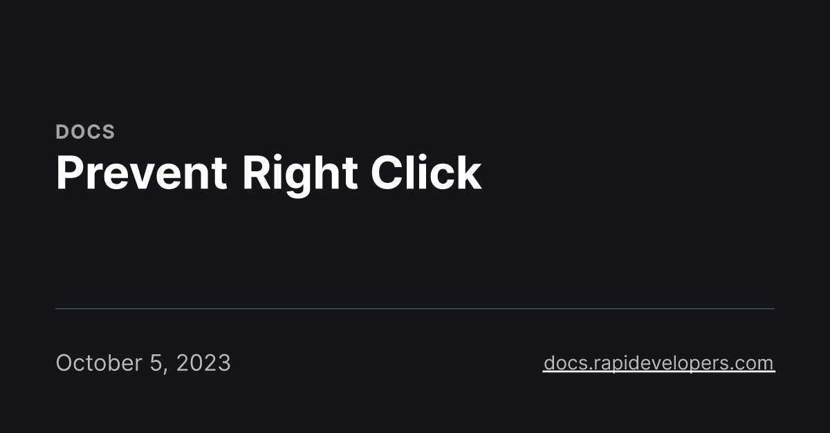 Prevent Right Click Prevent Right Click