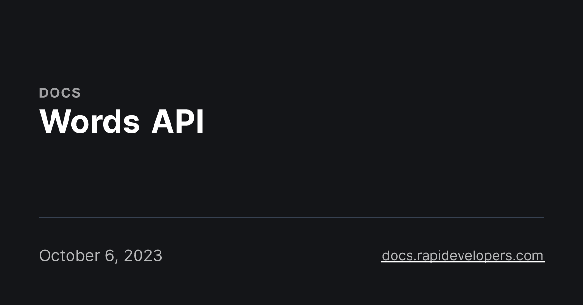 Words API