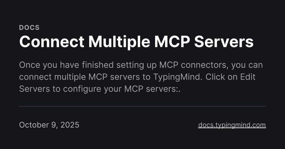 Connect Multiple MCP Servers