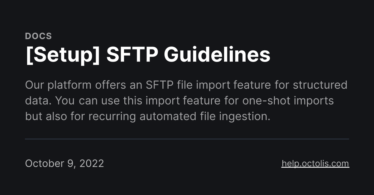 [Setup] SFTP Guidelines