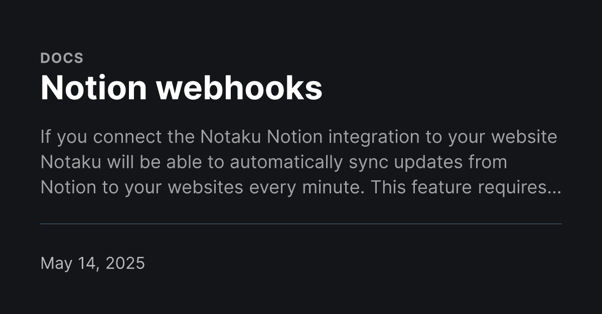 Notion webhooks