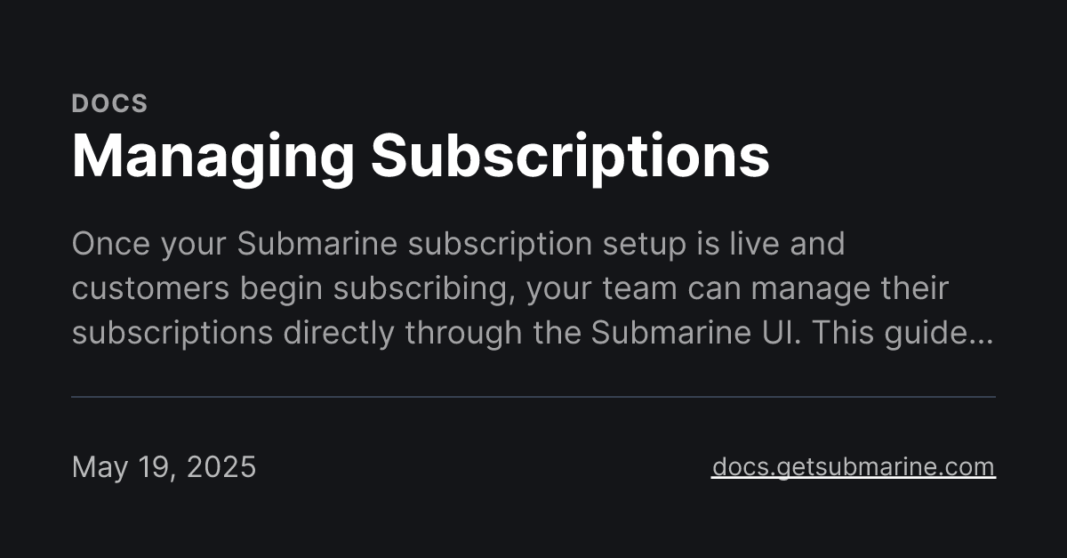 Managing Subscriptions