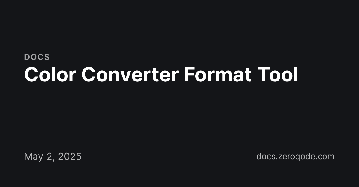 Color Converter Format Tool