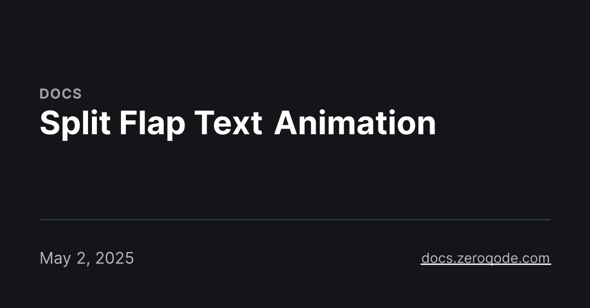 Split Flap Text Animation
