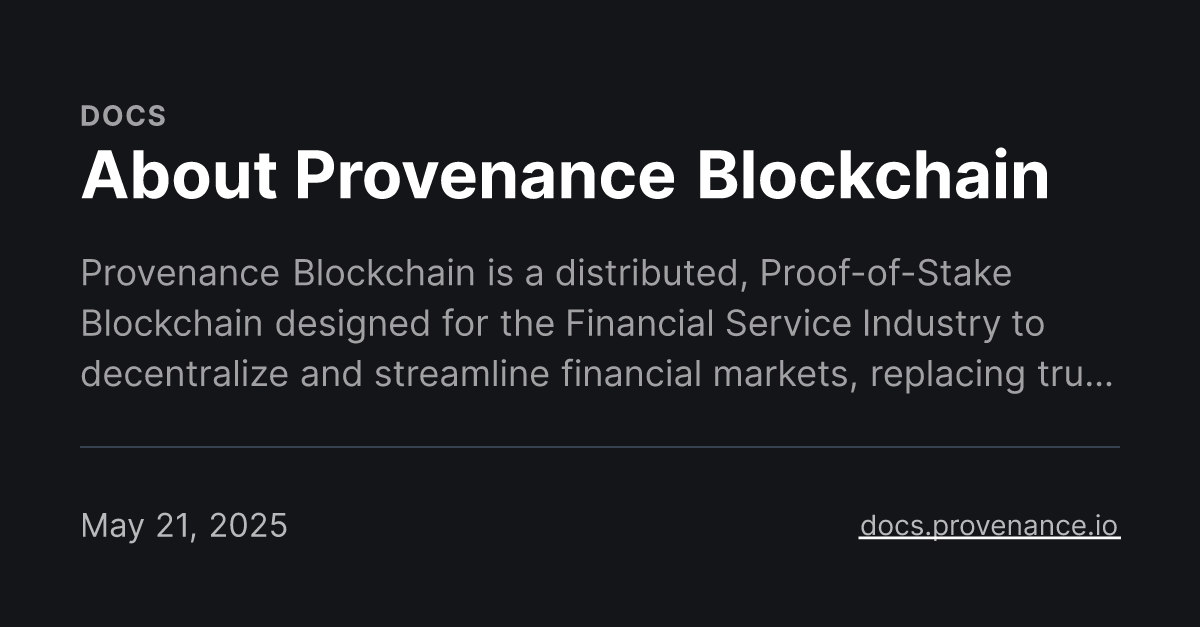 About Provenance Blockchain