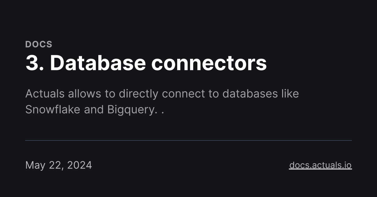 3. Database connectors