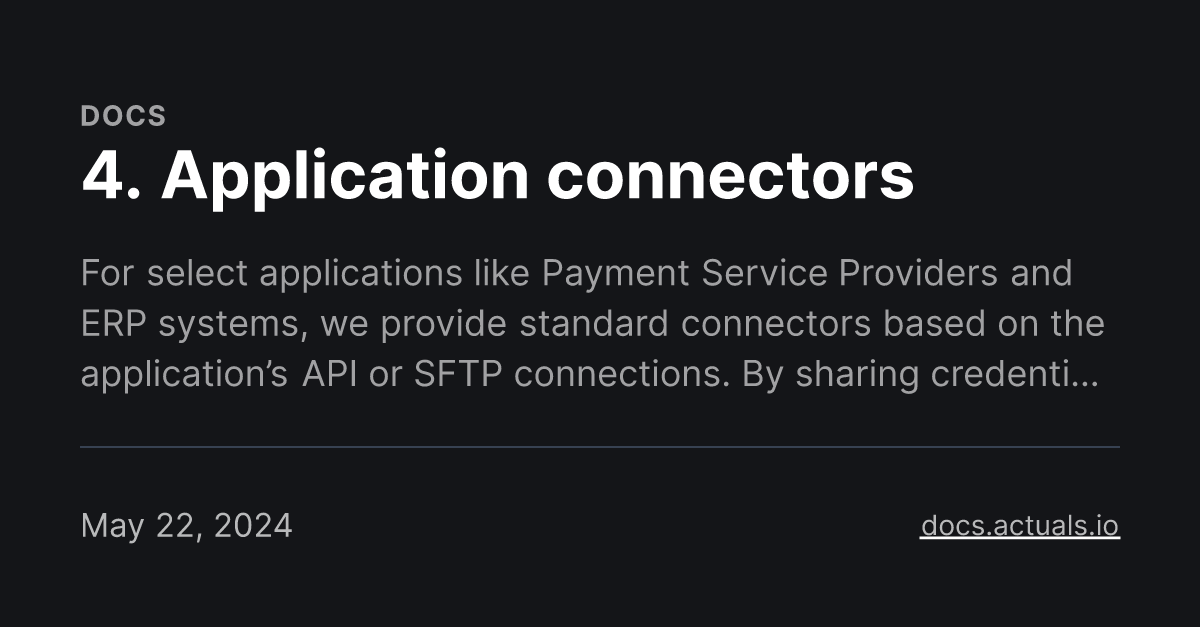 4. Application connectors