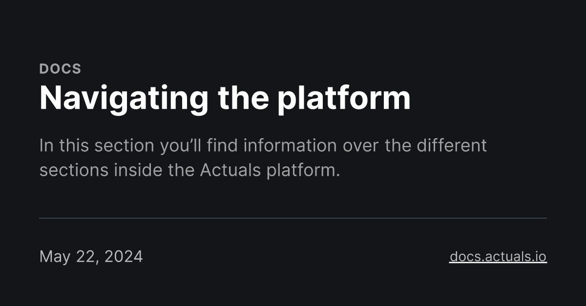 Navigating the platform