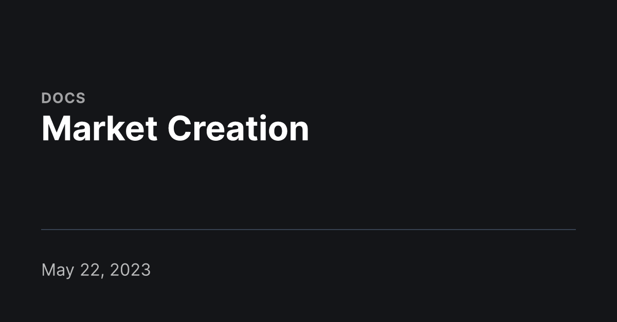 Market Creation