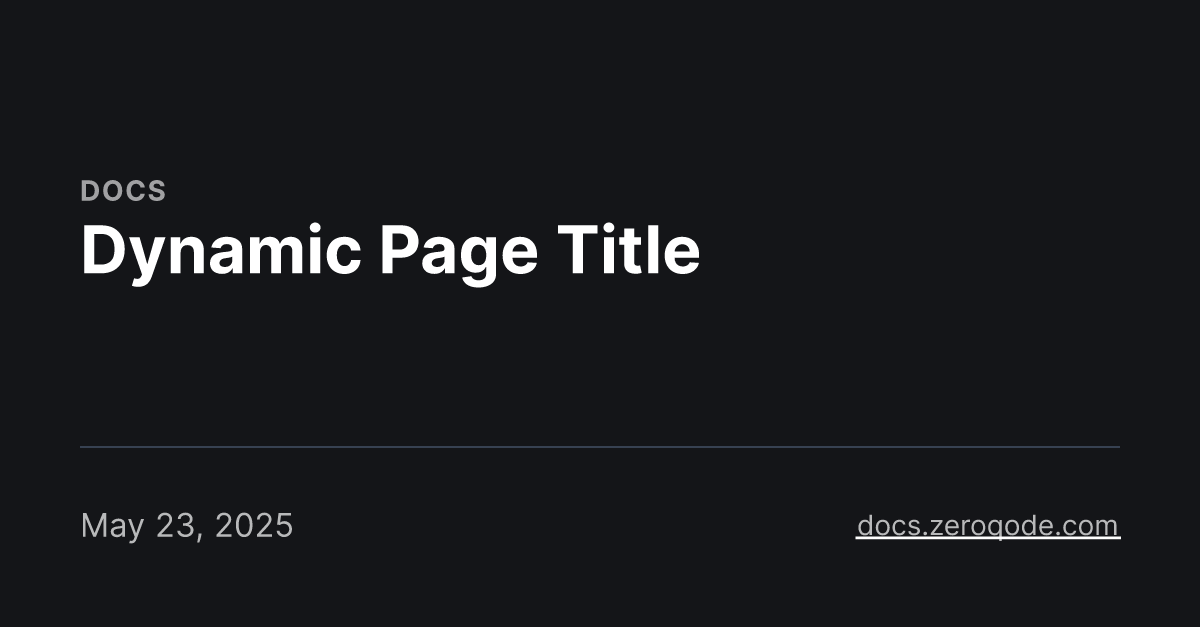 Dynamic Page Title