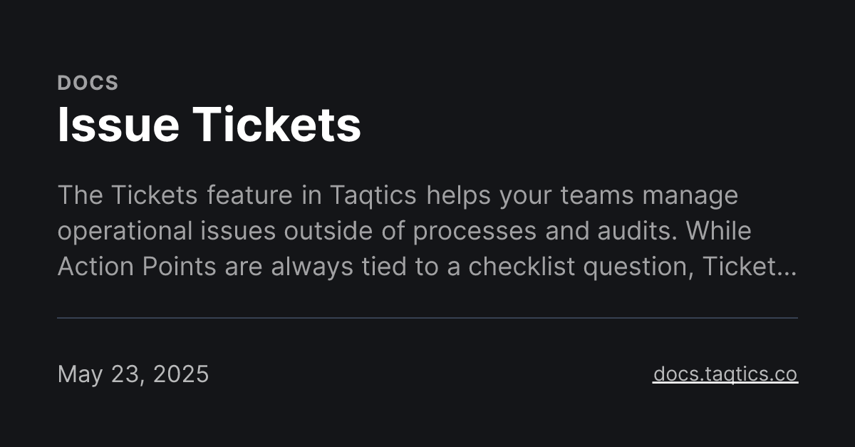 Issue Tickets