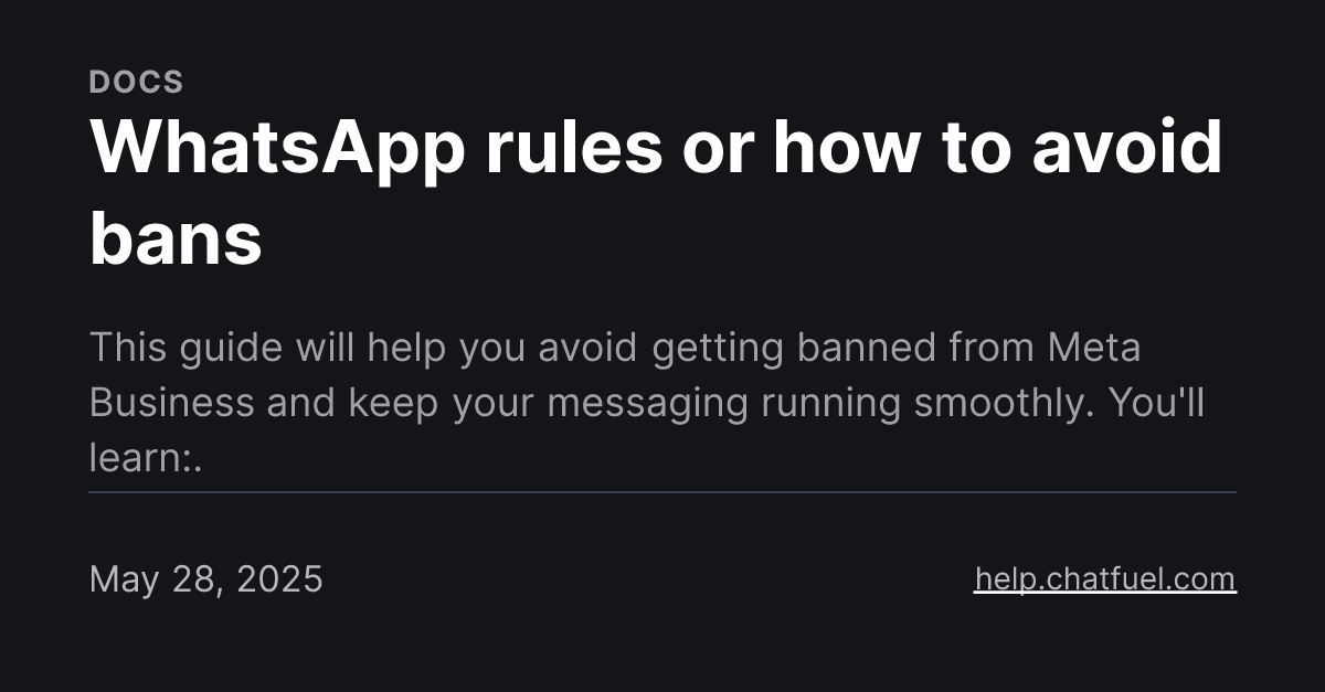 WhatsApp rules or how to avoid bans