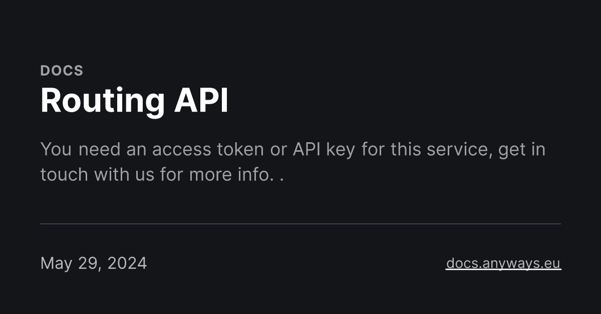 Routing API