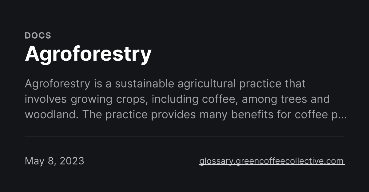 Agroforestry