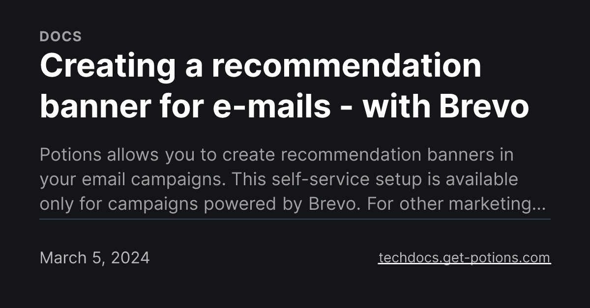 Creating a recommendation banner for e-mails - with Brevo