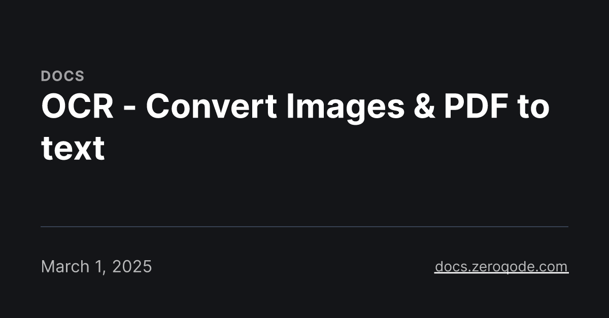 OCR - Convert Images & PDF to text
