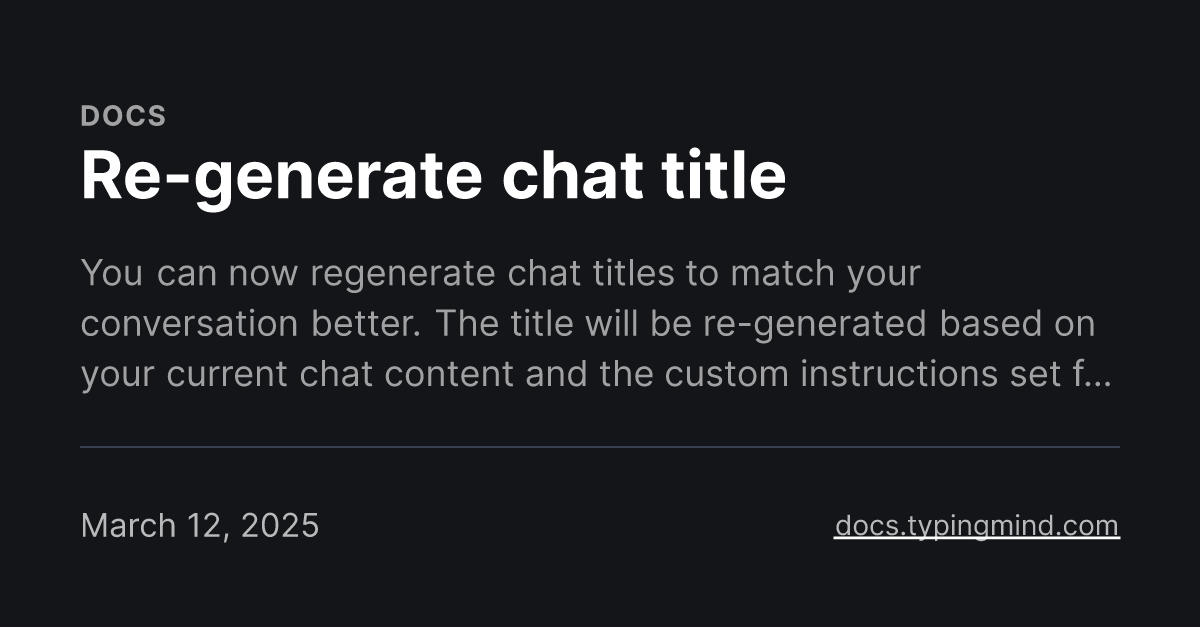 Re-generate chat title