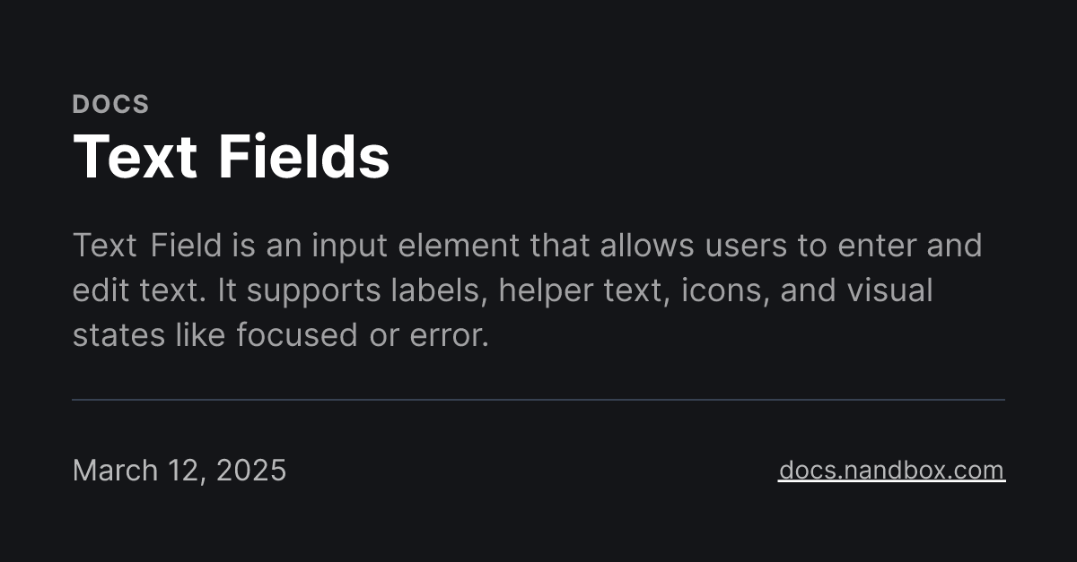 Text Fields