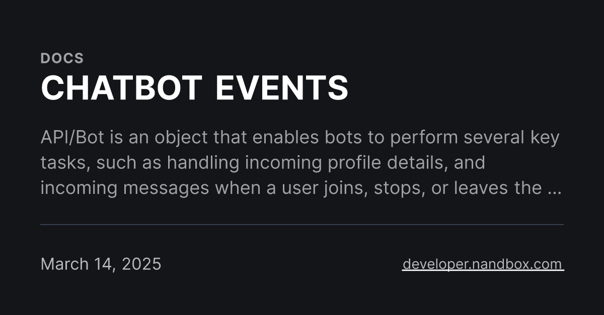 CHATBOT EVENTS