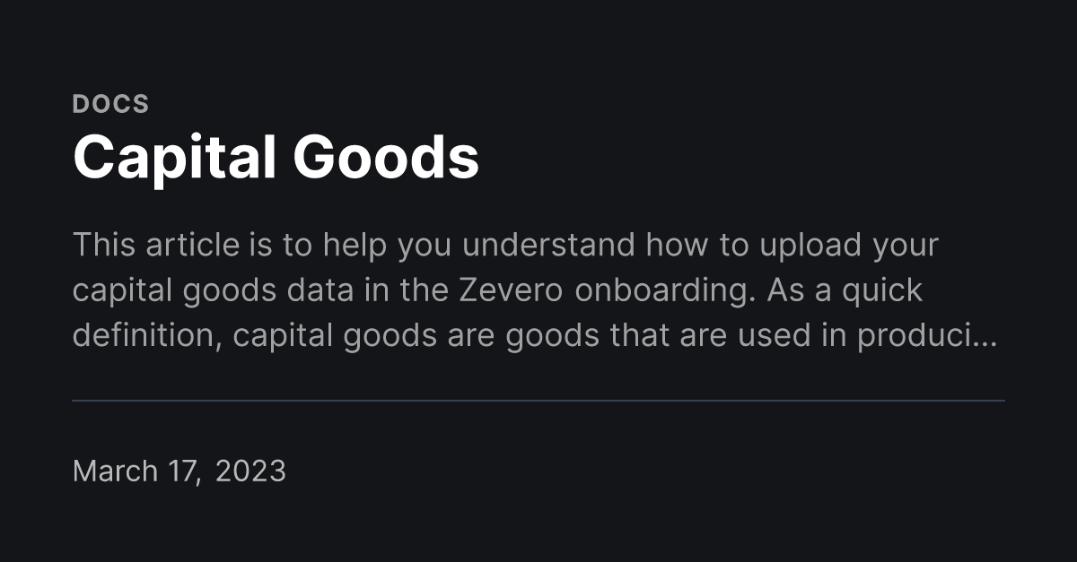 Capital Goods
