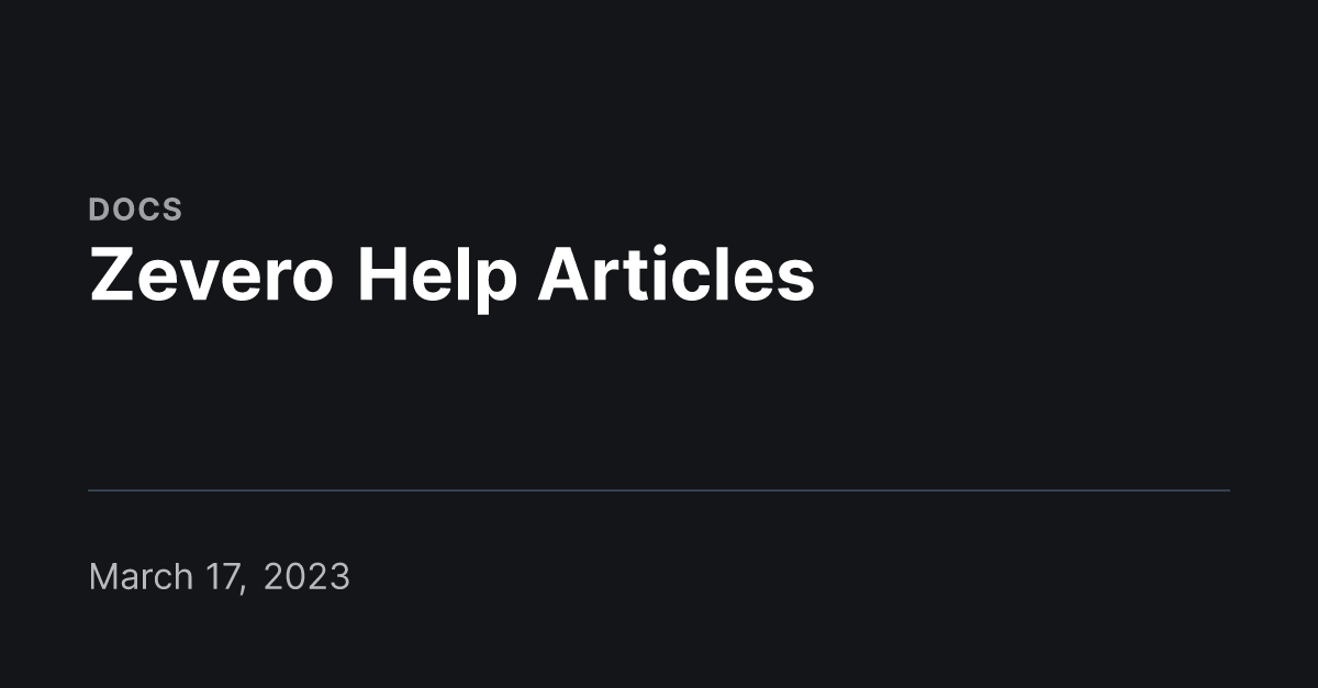 Zevero Help Articles